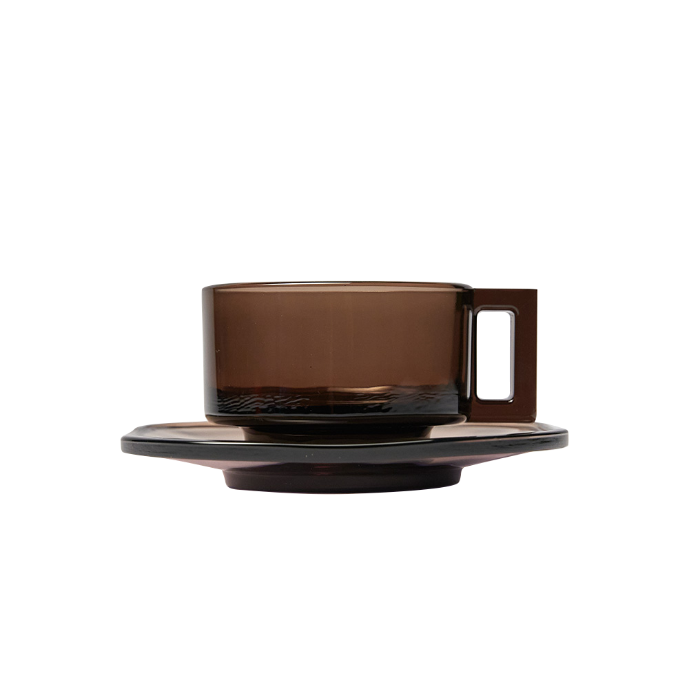 Cup and Saucer / Smoke – Arno Glass Online Store